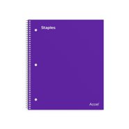 Staples 1-Subject Notebooks 8" x 10.5" College Ruled 70 Sheets Assorted ...