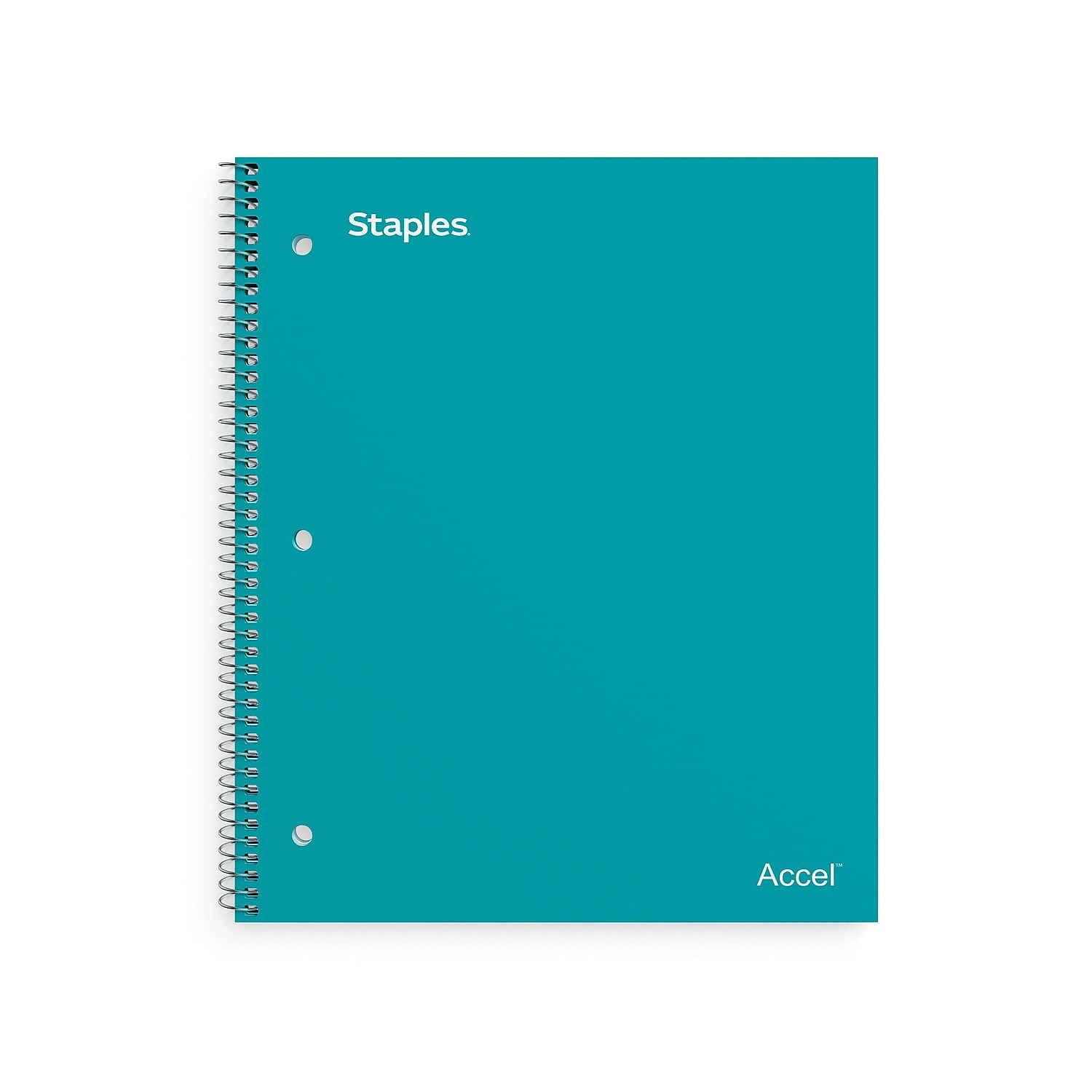 Staples Accel Poly Cover Notebook Wide Ruled 8" x 10-1/2" Teal TR20961M ...