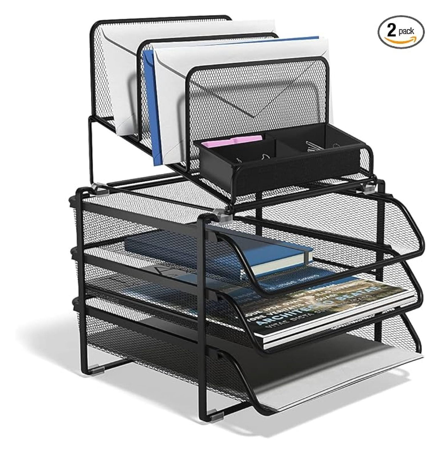 Staples All-In-One 10-Compartment Wire Mesh Desk Organizer - Perfect ...