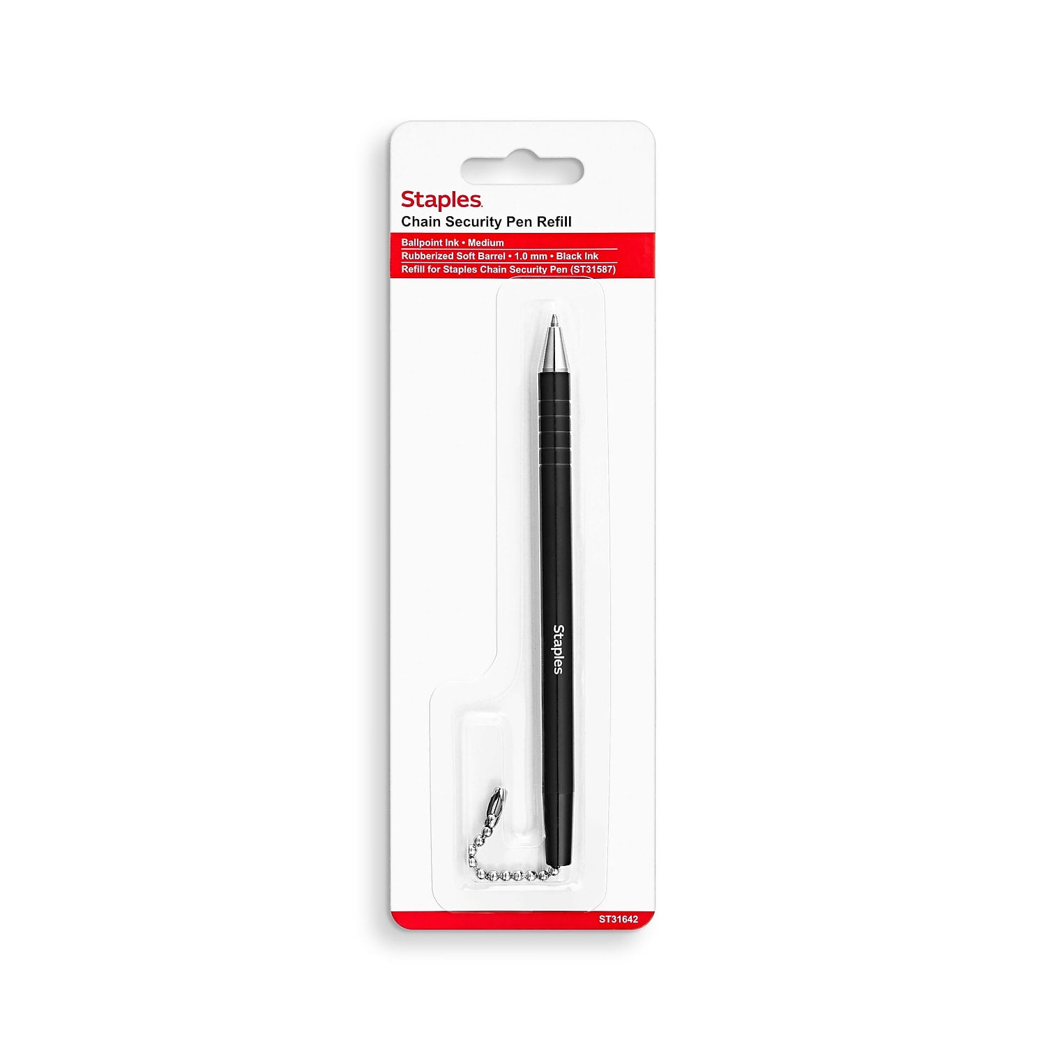 Staples Anchor Ballpoint Pen Refill Medium Point Black Ink 3/Pack ...