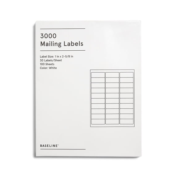 Staples Baseline Mailing Labels White 2500/Pack BL58260 - Walmart.com