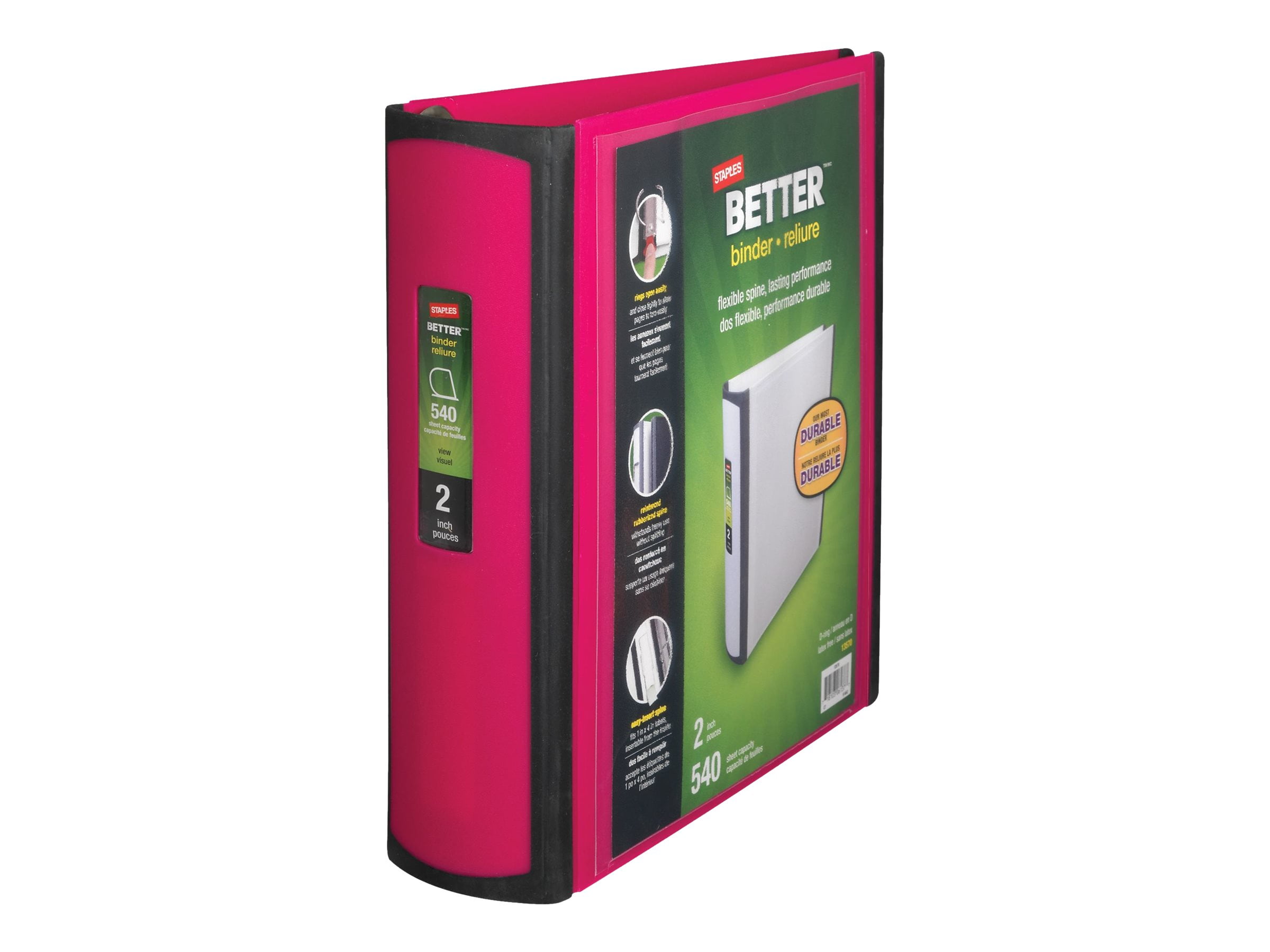 Staples Better 2-Inch D 3-Ring View Binder Pink (13570-CC) 55876/13570 ...