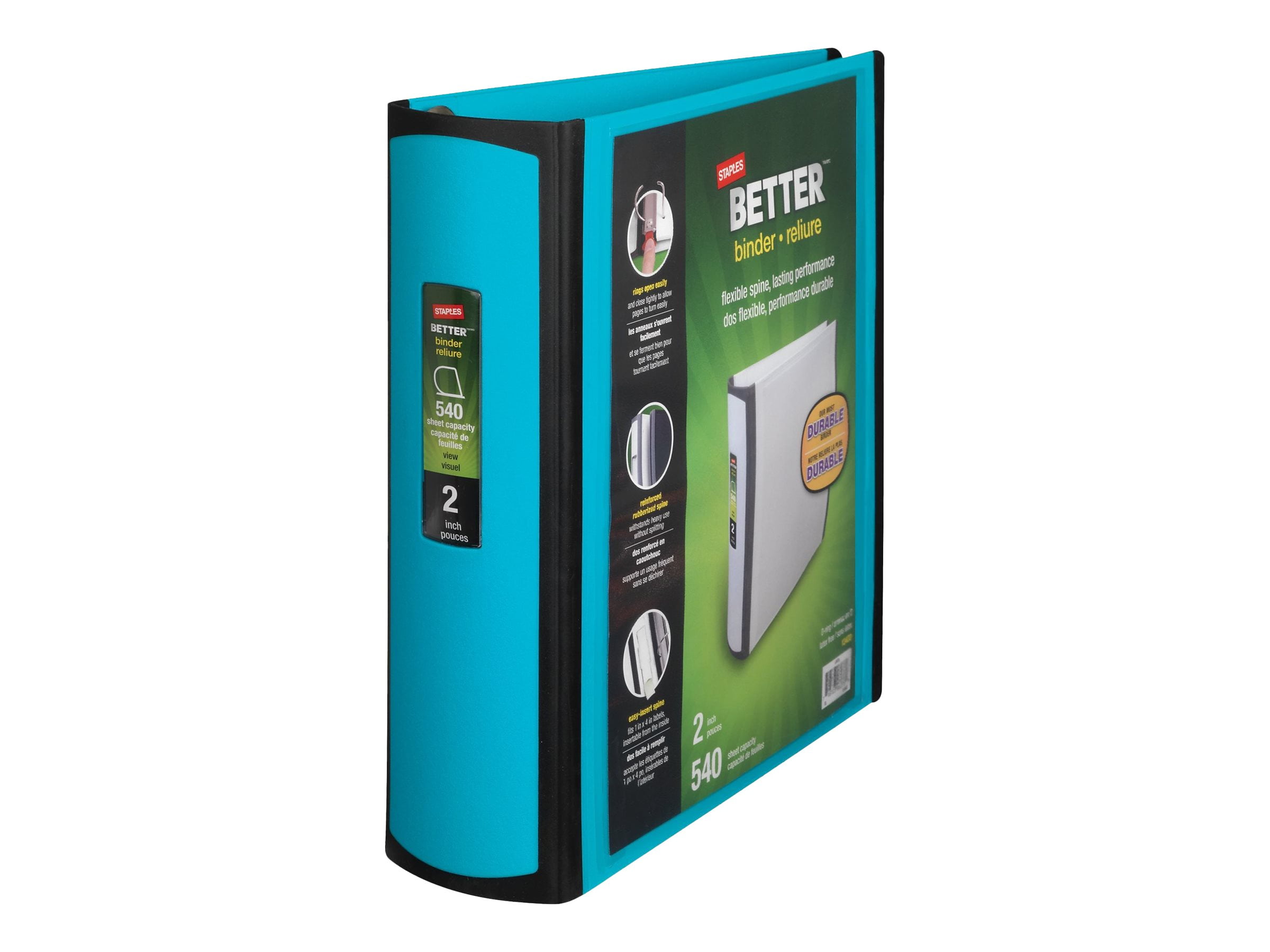 Staples Better 2-Inch D 3-Ring View Binder Teal (13470-CC) 651743 ...