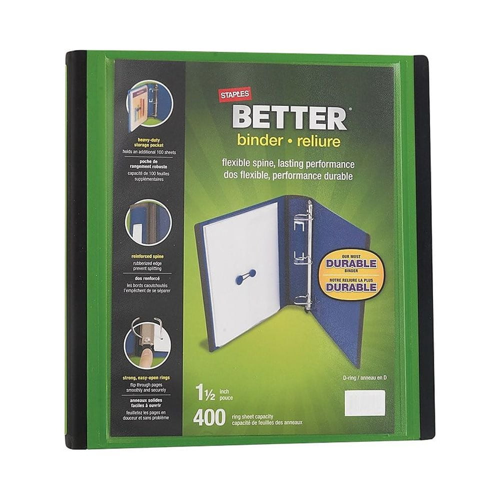 Staples Better - Presentation ring binder - for Letter - capacity: 400 ...
