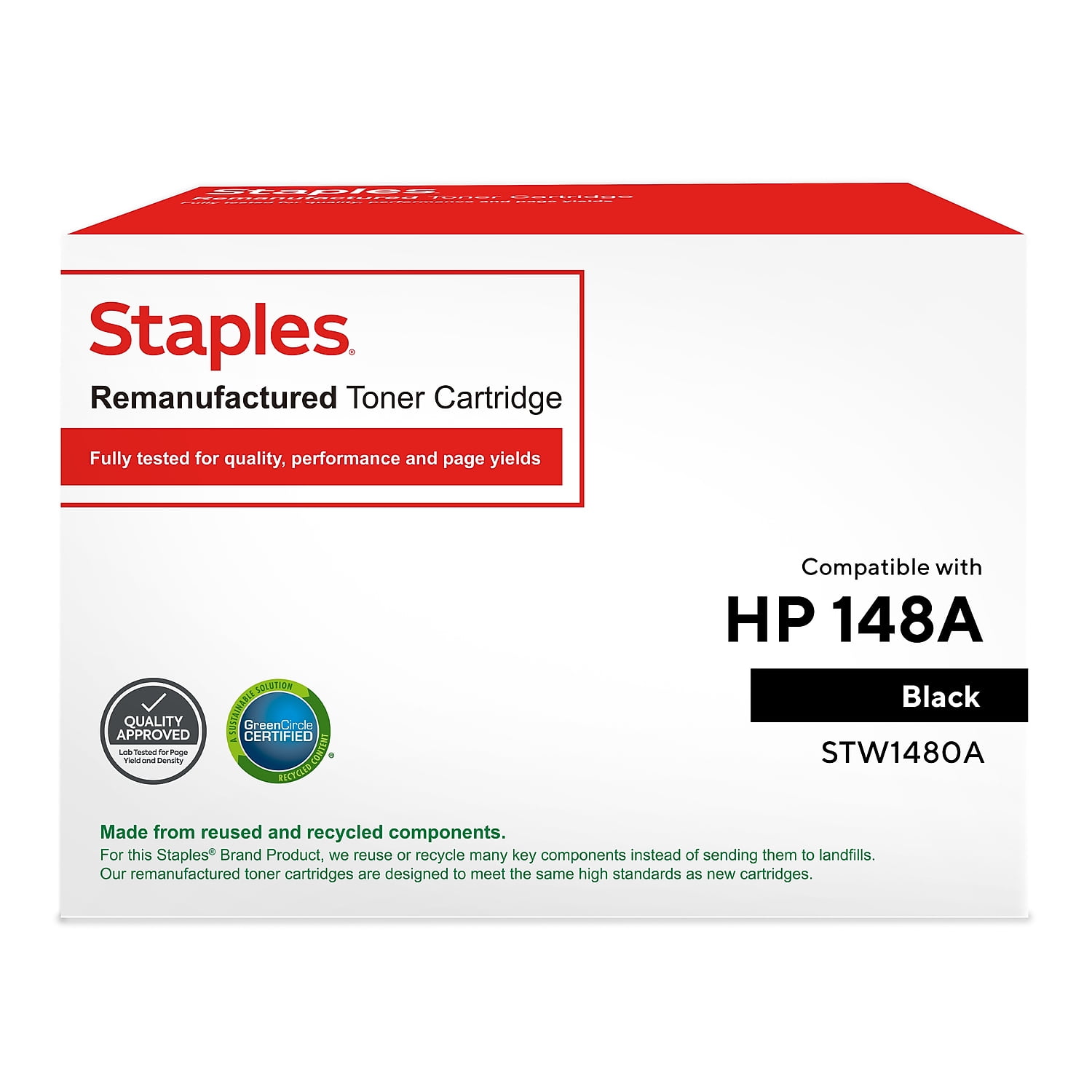 Staples Black Standard Yield Toner Cartridge Replacement for HP 148A ...