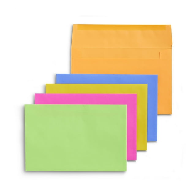 Staples Brights Assorted Size Greeting Card Envelopes 50/Box (18688 ...