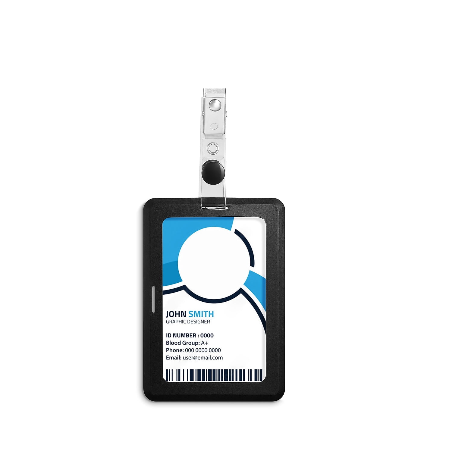 Staples Clip On ID Badge Holder 4" x 2.87" Rubber Black (51917) ST51917 ...