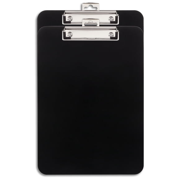 Staples Black Clipboards 2-Pack, Letter Size, Low Profile Clip, Bulk ...