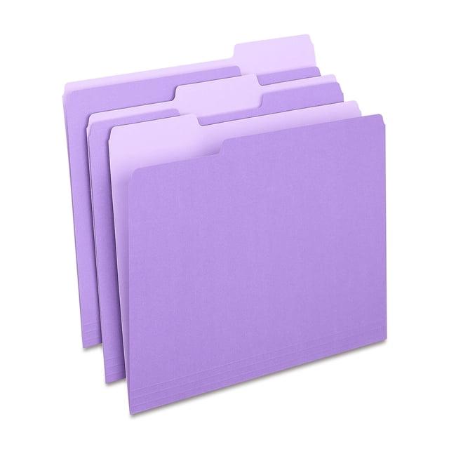 Staples Colored Top-Tab File Folders 3 Tab Purple Letter Size 72/Carton ...