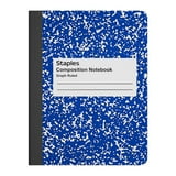 Staples Composition Notebook 7.5" x 9.75" Graph Ruled 80 Sheets Blue ...