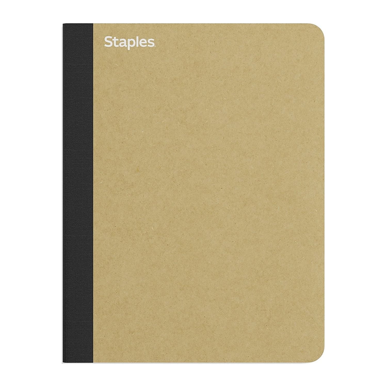 Staples Composition Notebook 9.75" x 7.5" Wide Ruled 100 Sh. Brown ...