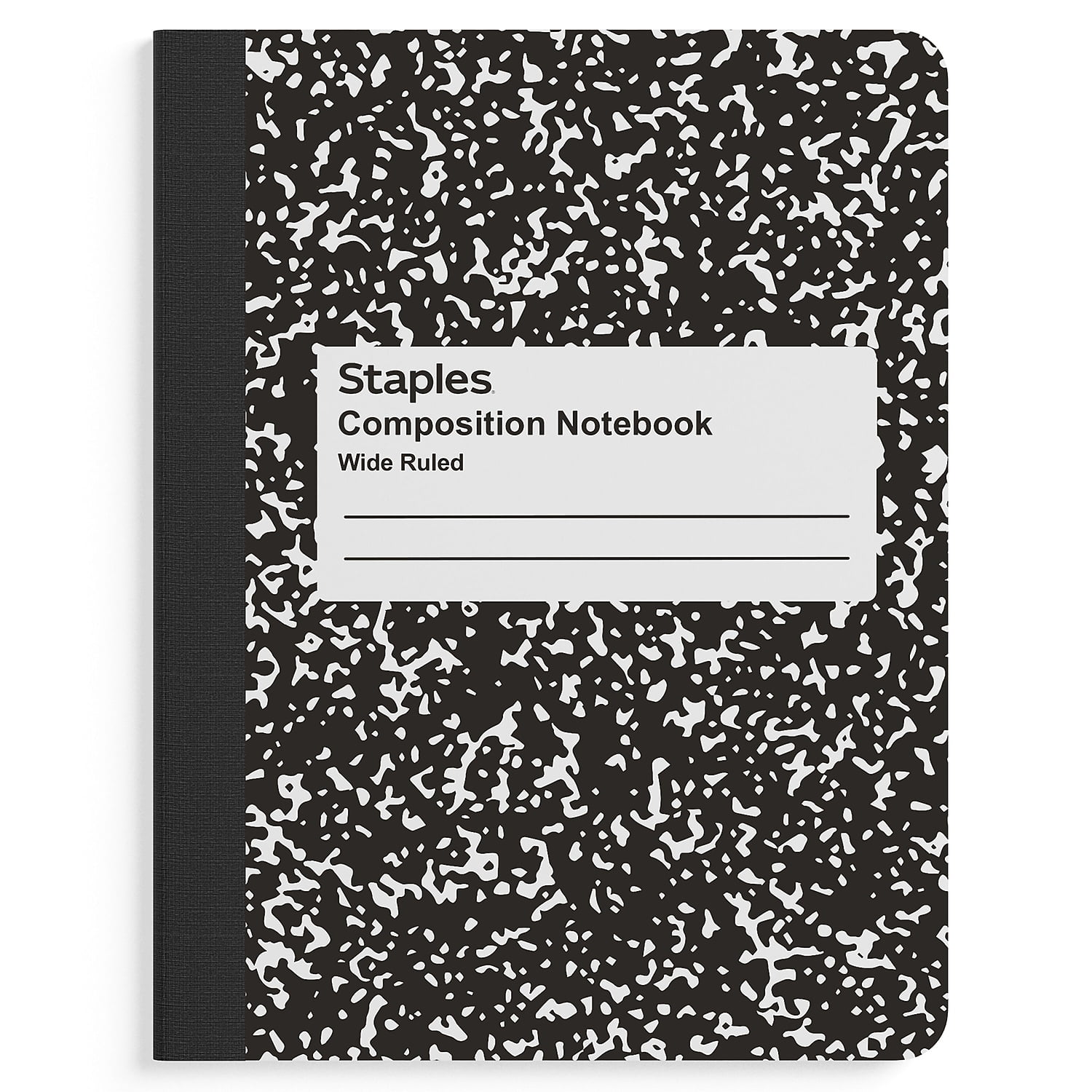 Staples Composition Notebook 9.75" x 7.5" Wide Ruled 100 Sh. Marble ...