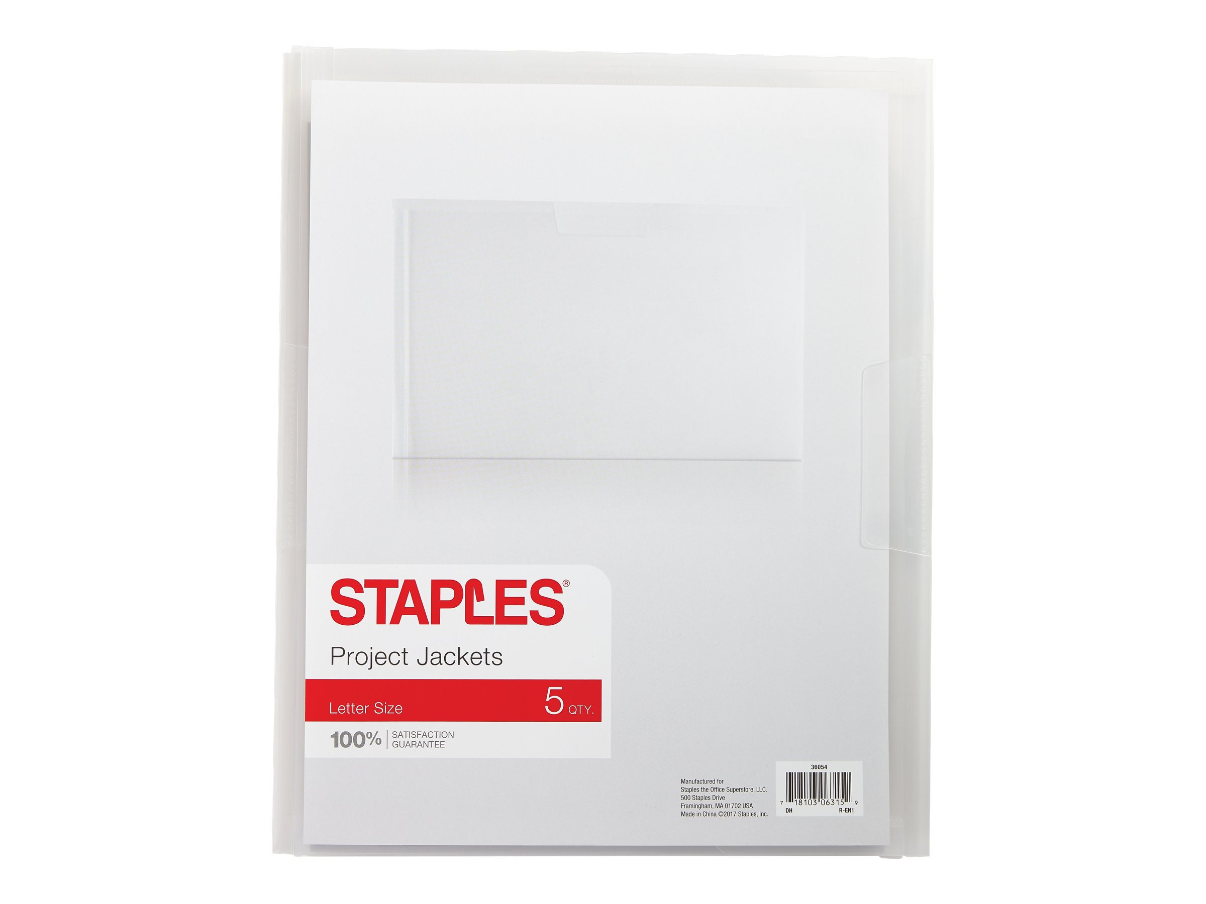 Staples - Document wallet - for Letter - transparent (pack of 5 ...