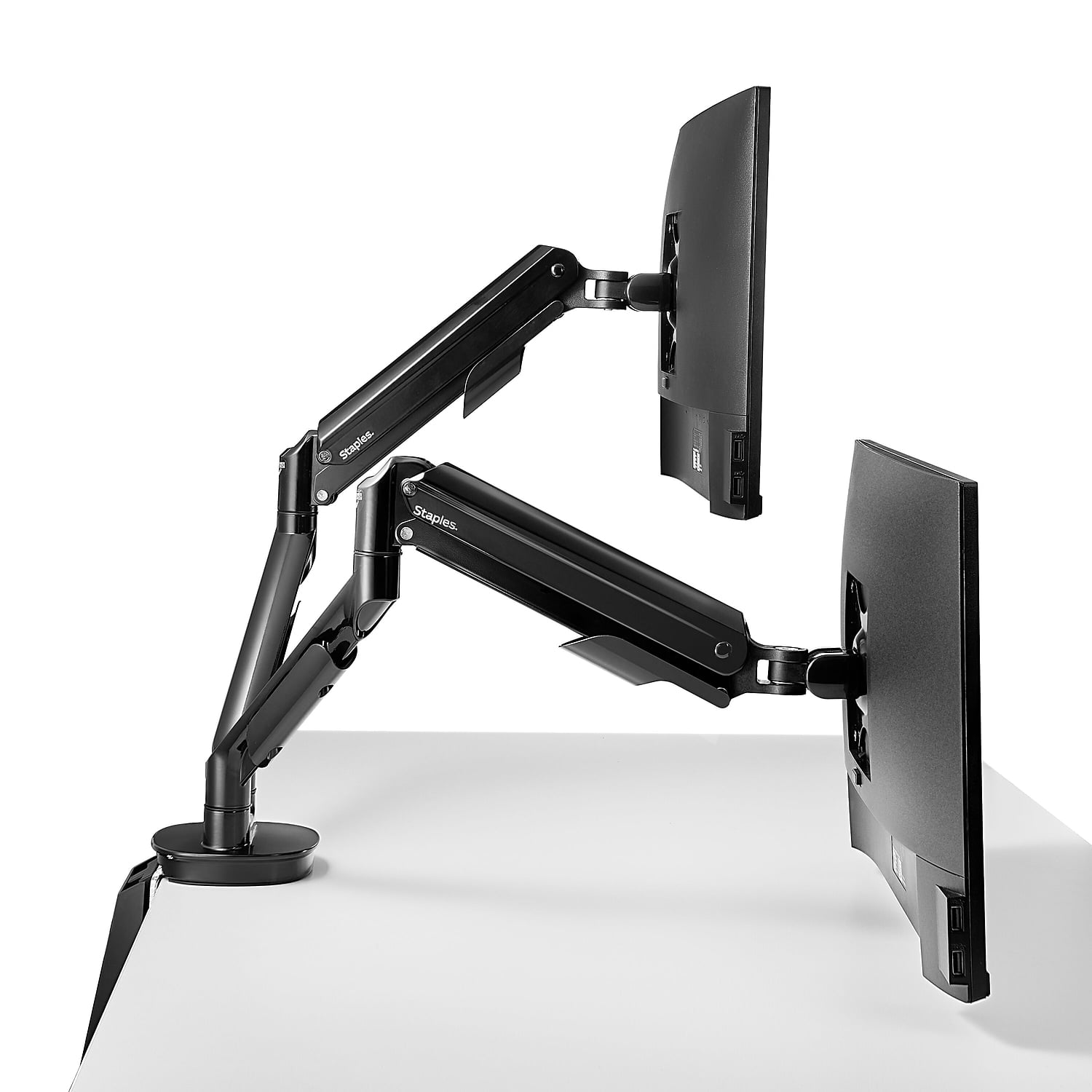 Staples Dual Monitor Arm up to 30" Monitors Black 2/Pack ST51729-CCVS ...