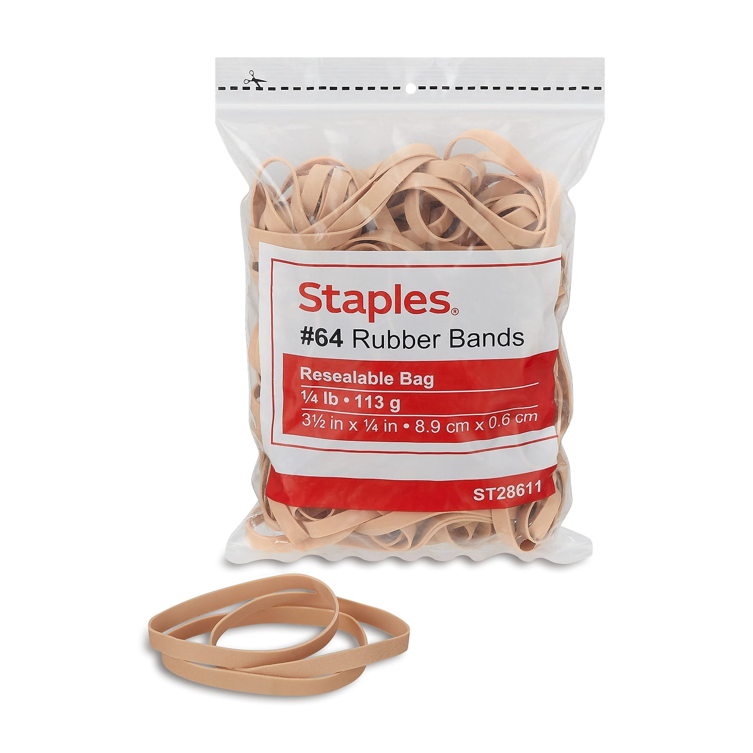 Staples Economy Rubber Bands #64 1/4 lb. Bag 285/Carton ST28611/28611VS ...