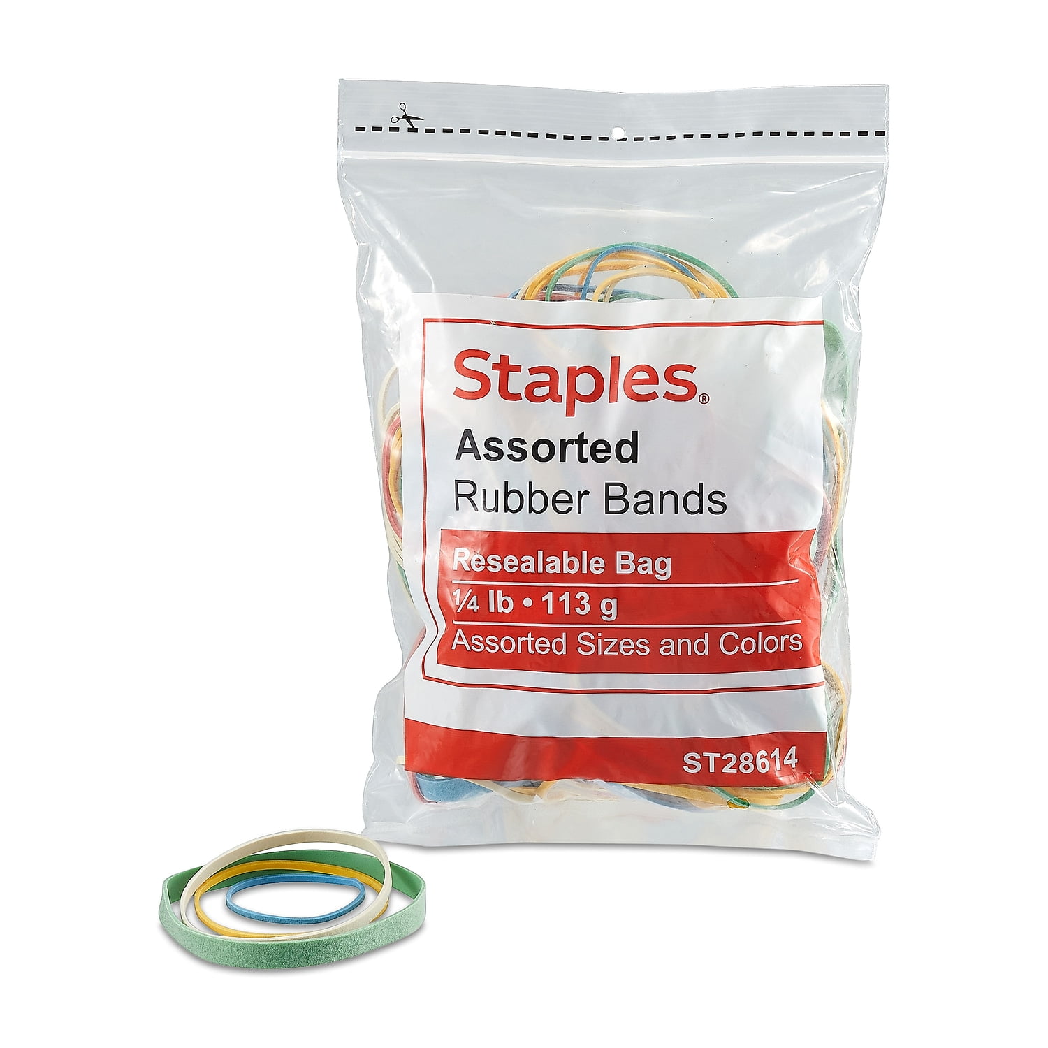 Staples Economy Rubber Bands Assorted Sizes and Colors 511378 - Walmart.com