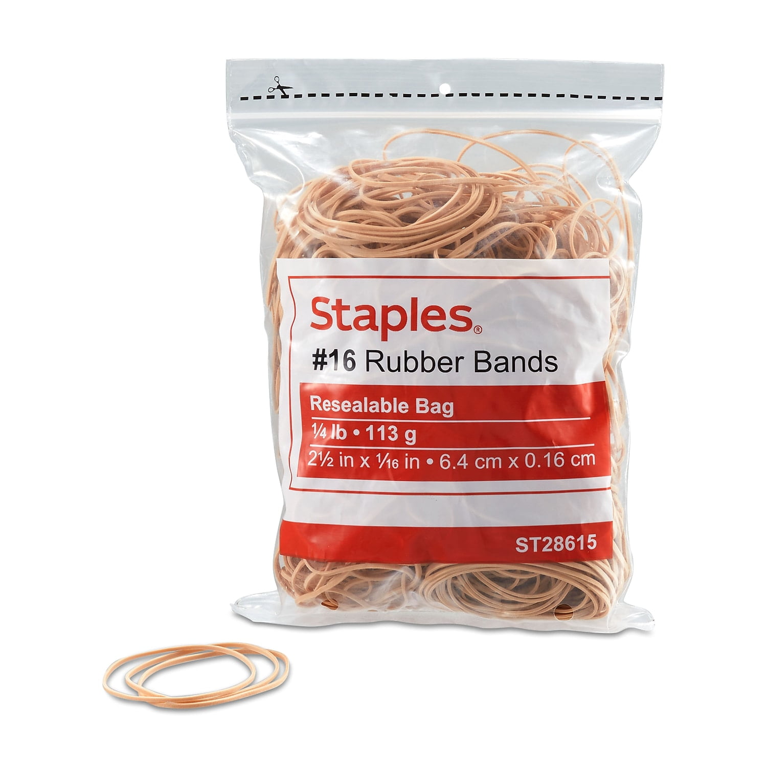 STAPLES Rubber Bands, Size #16, 500 Bands, Beige, Flexible and Durable ...