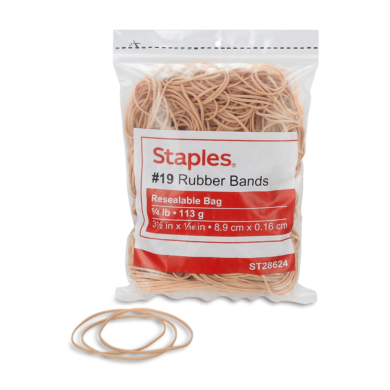 Staples Economy Rubber Bands #19 1/4 lb. Bag 1125/Carton ST28624 ...