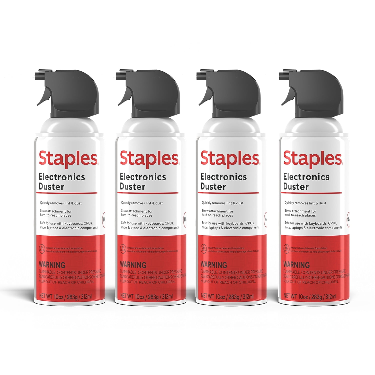 Staples, Electronics Air Duster, 10 oz., 4 Pack for Computer Cleaning ...