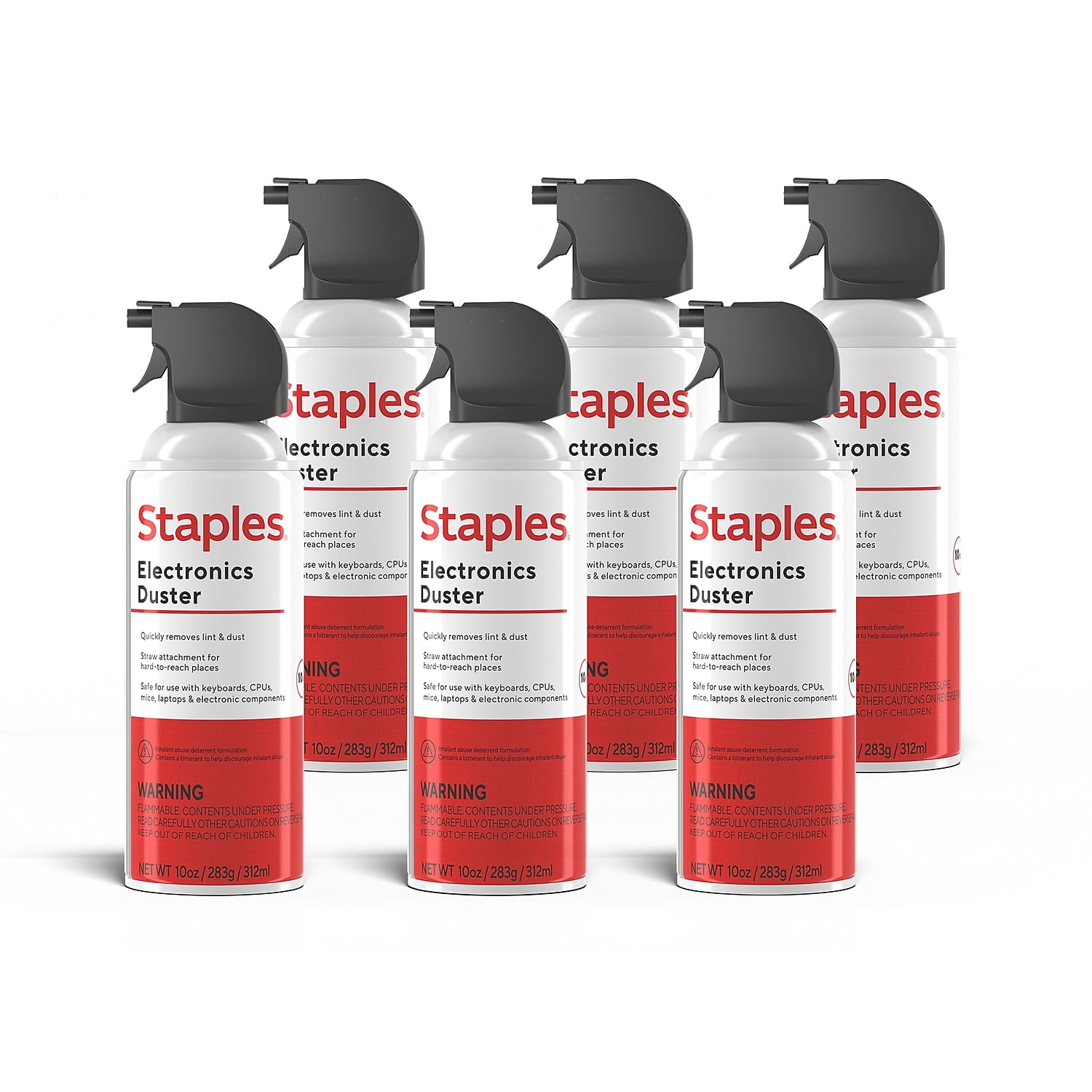 Staples 10 oz. Compressed Air Duster for Electronics, 6-Pack (SPL10ENFR ...