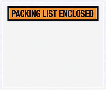 Staples Envelope 6 1/2" x 5" - Orange Panel Face "Packing List Enclosed ...
