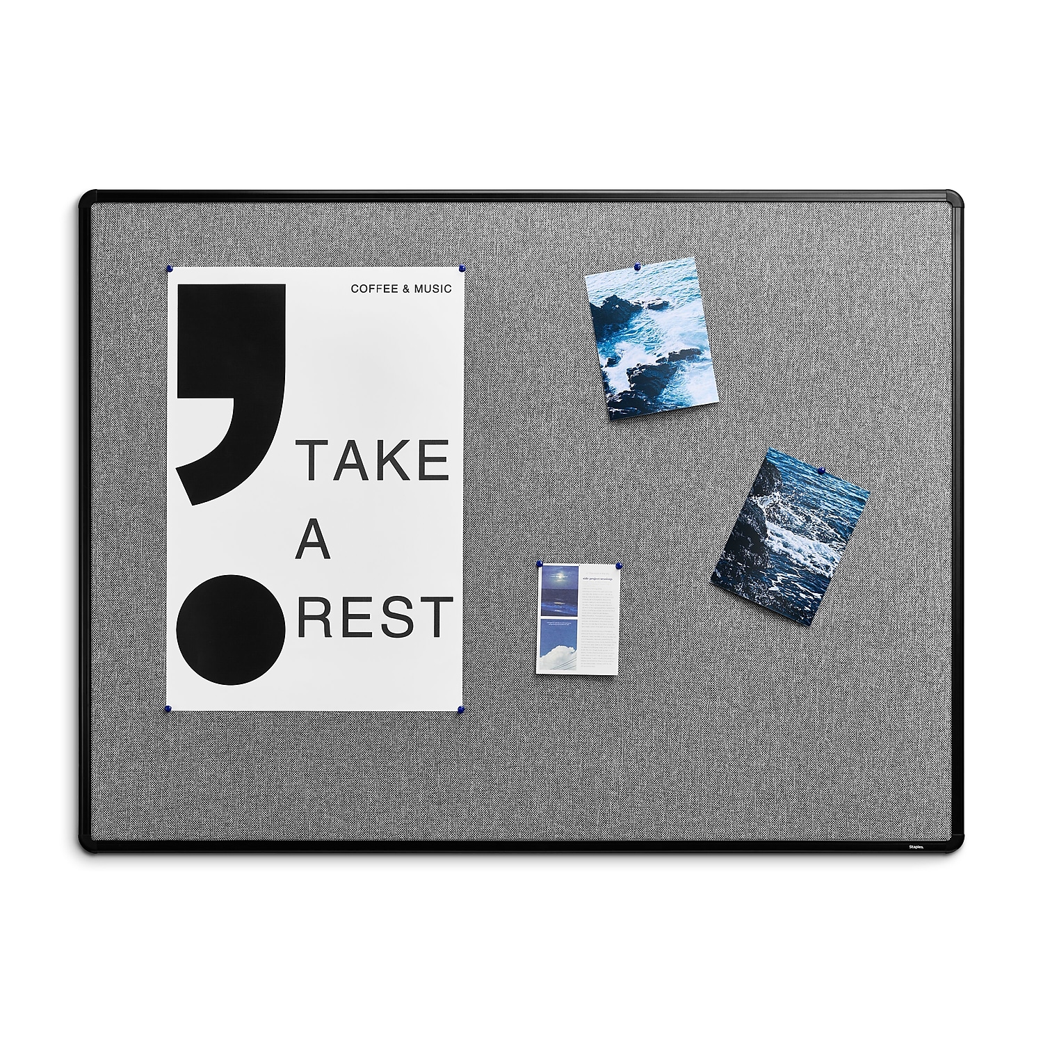 Staples Fabric Bulletin Board Black Frame 4' x 3' (ST61264) ST61264-CC ...