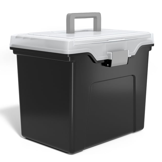 Staples File Box File Portable Tote Letter Size Black (140163/110997 ...