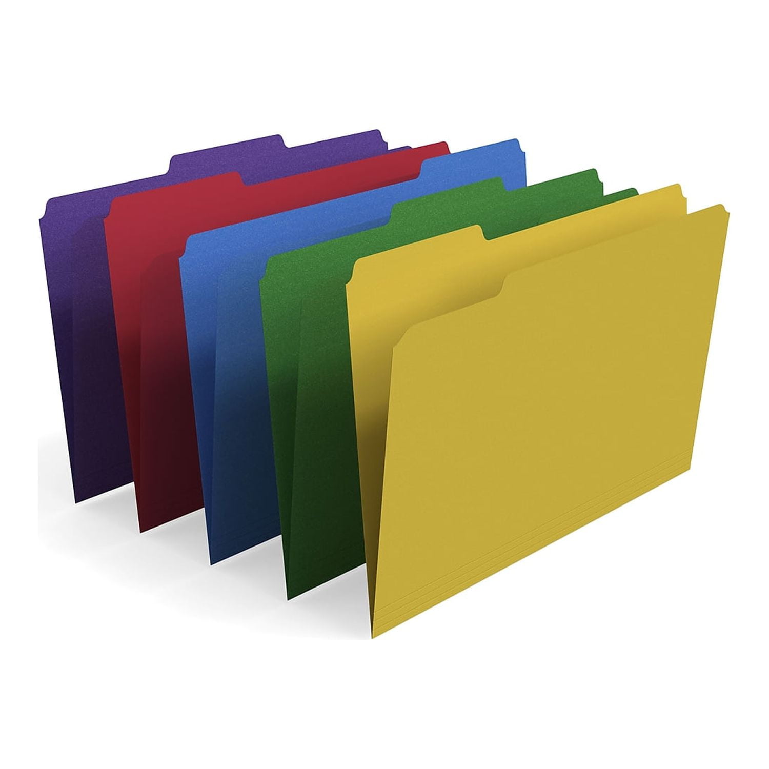 Staples Legal Size File Folders, 1/3-Cut Tab, Assorted Colors, Bulk ...