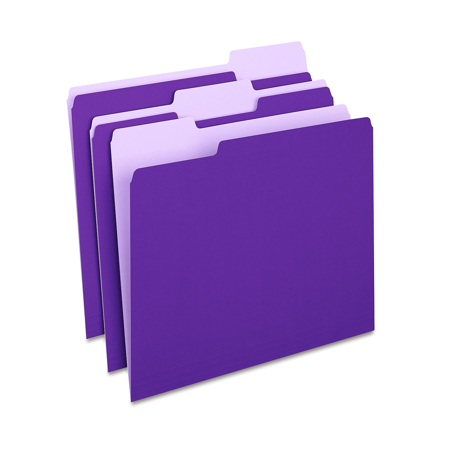 STAPLES File Folders, Letter Size, 1/3-Cut Tabs, Purple, Heavyweight ...