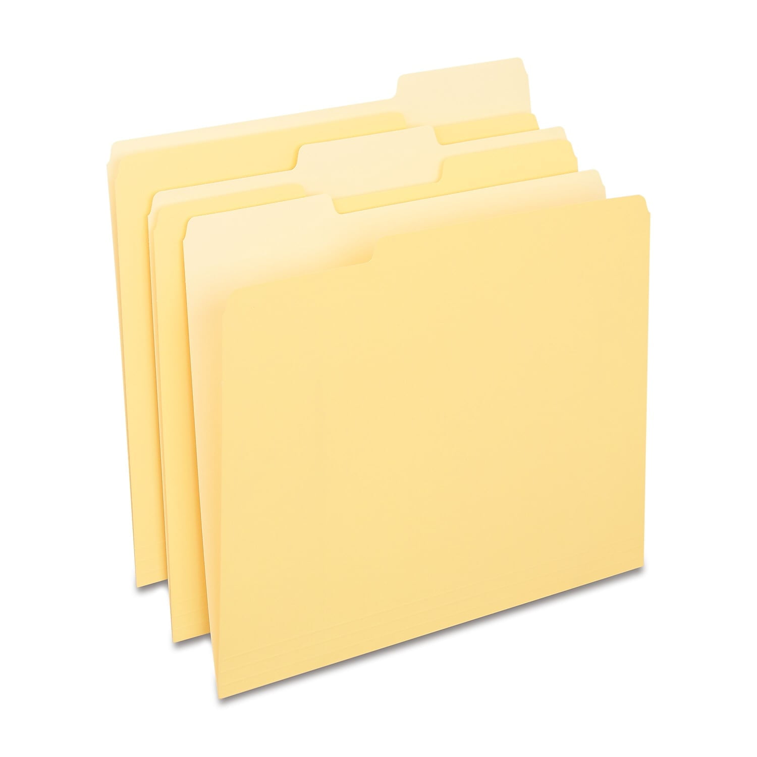 Staples File Folders 3-Tab Letter Size Yellow 72/Carton ST13844-CCVS ...