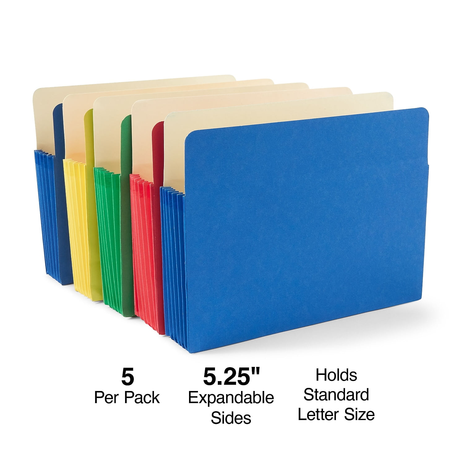 Staples File Pockets 5.25" Expansion Letter Size Assorted Colors 15 ...
