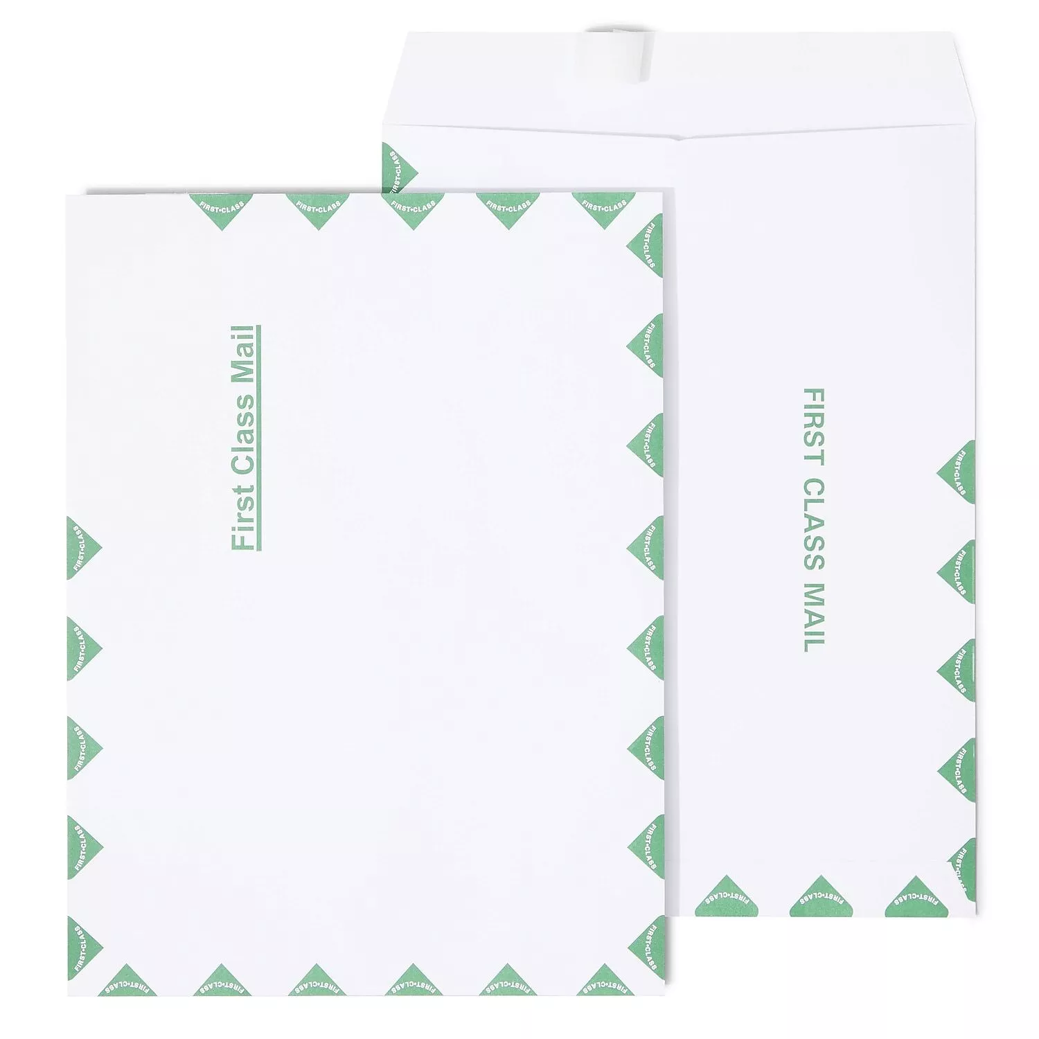 Staples First Class Catalog Envelopes 9"L x 12"H White and Green 100/BX ...