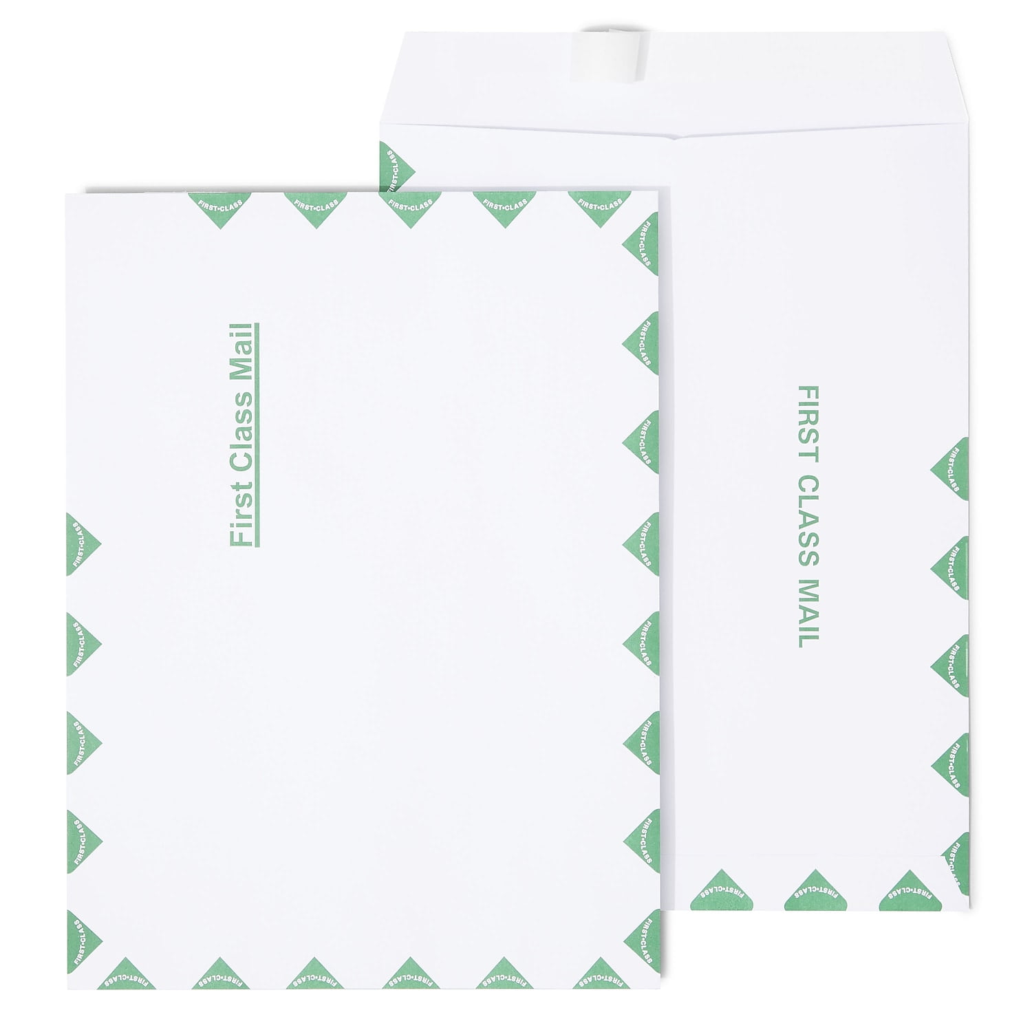 Staples First Class Catalog Envelopes 9"L x 12"H White and Green 100/BX ...