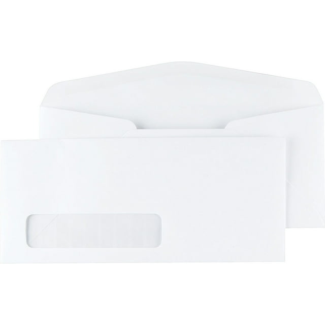 Staples Gummed #10 Business Envelope 4 1/8" x 9 1/2" White Wove Window ...