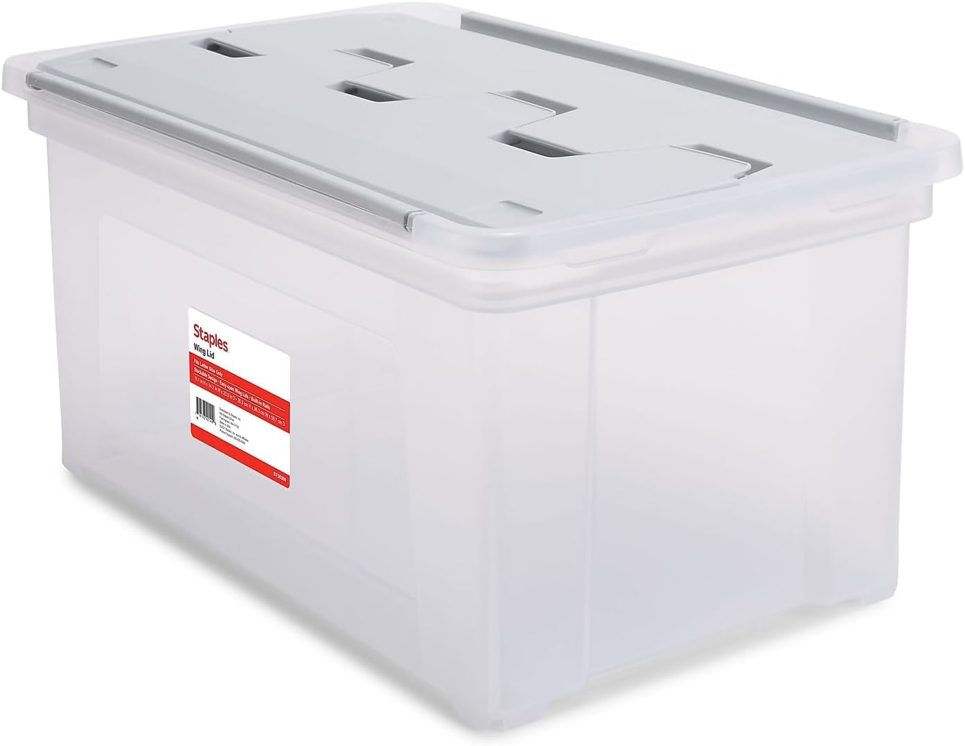 Staples Hanging File Box, Wing Lid, Letter Size, Clear (ST58300 ...