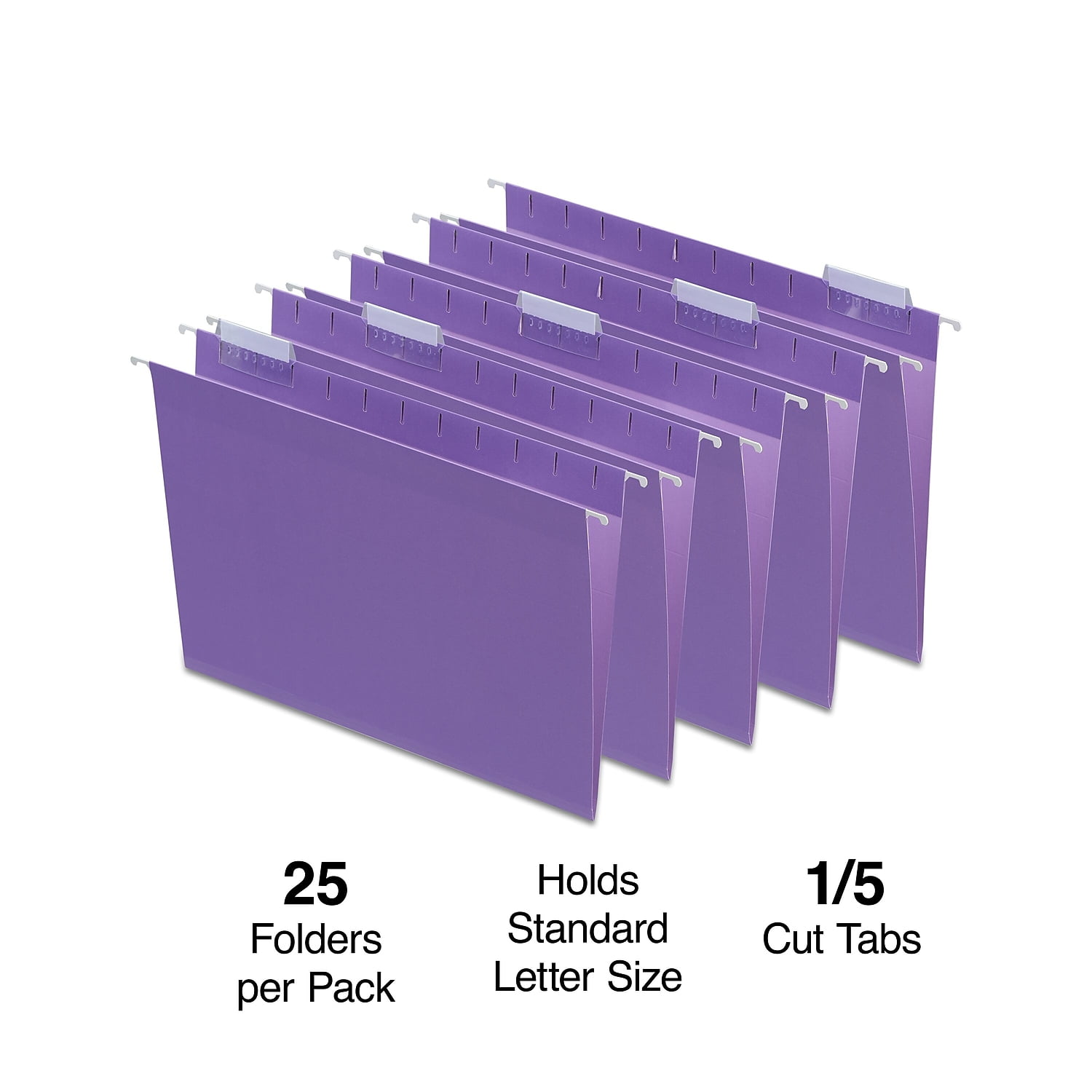 Staples Standard Size 5-Tab Hanging File Folders, Purple, 50/Carton ...