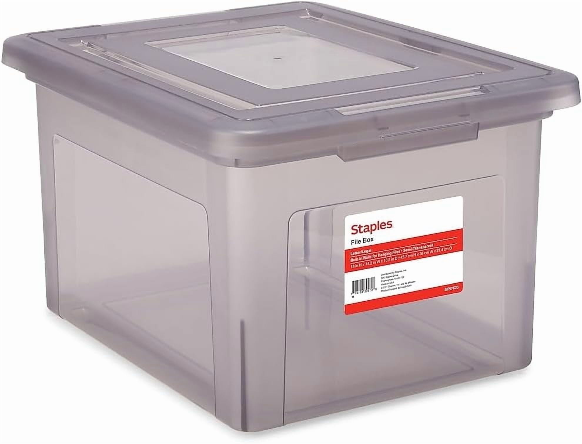 Staples Hanging File Folder Box, Storage Bin Organizer, Snap Lid ...