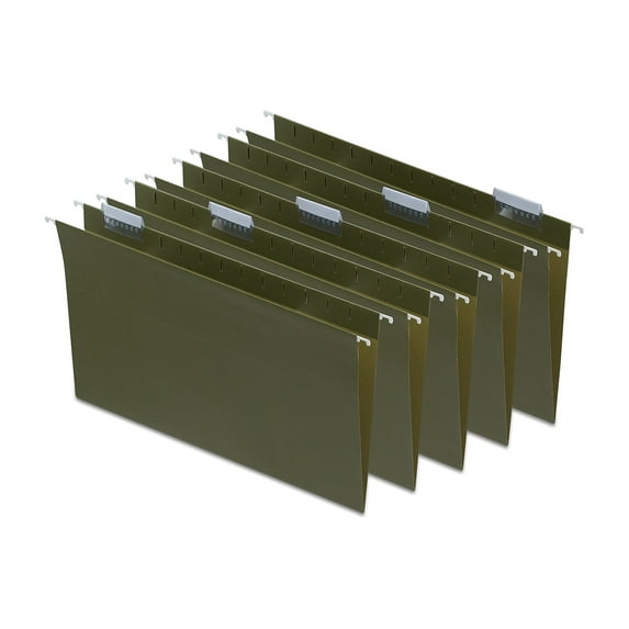 Staples Hanging File Folders, Legal Size, Green, 5-Tab, Tear-Resistant ...