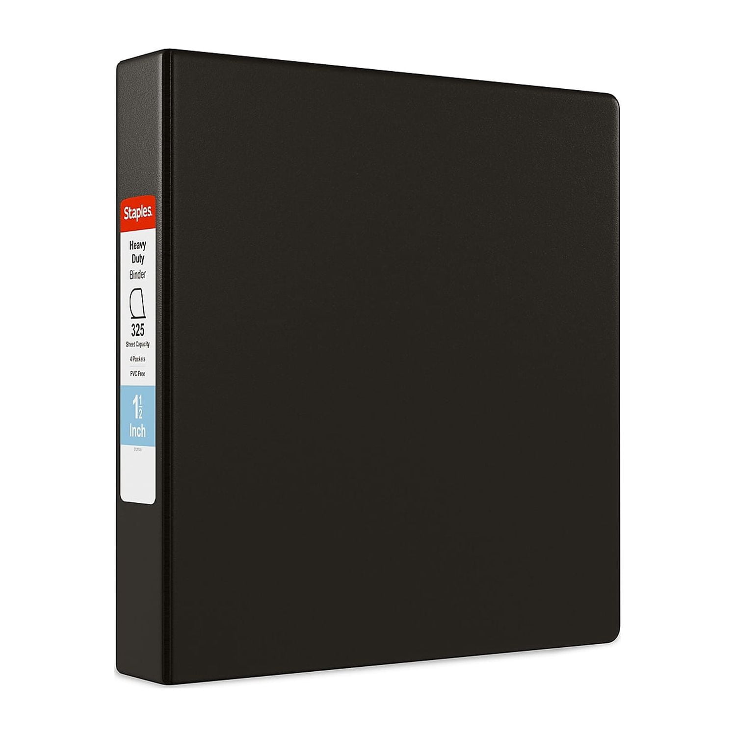 Staples Heavy Duty 1 1/2" 3-Ring Non-View Binder Black (24650) 56238-CC ...