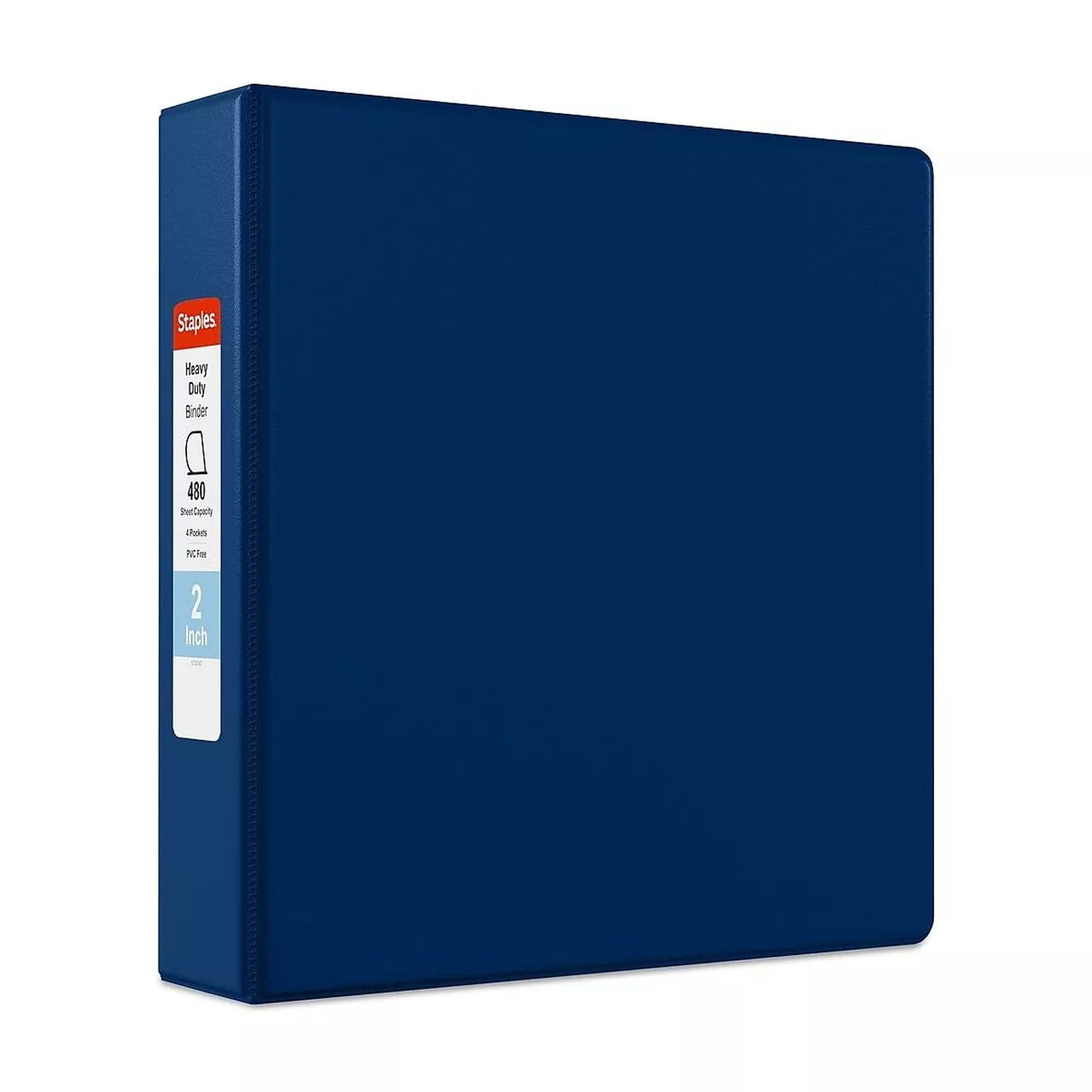 Staples Heavy Duty 2" 3-Ring Non-View Binder Blue (24655) 82692 ...