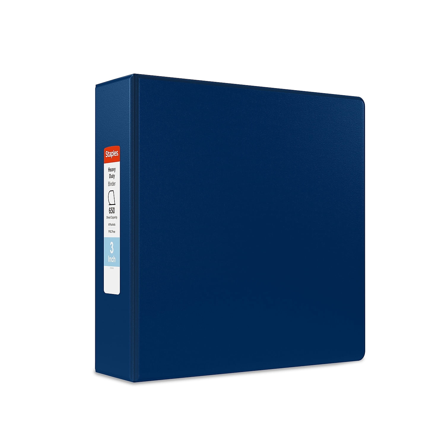 Staples Heavy Duty 3" 3-Ring Non-View Binder D-Ring Blue (ST56275-CC ...