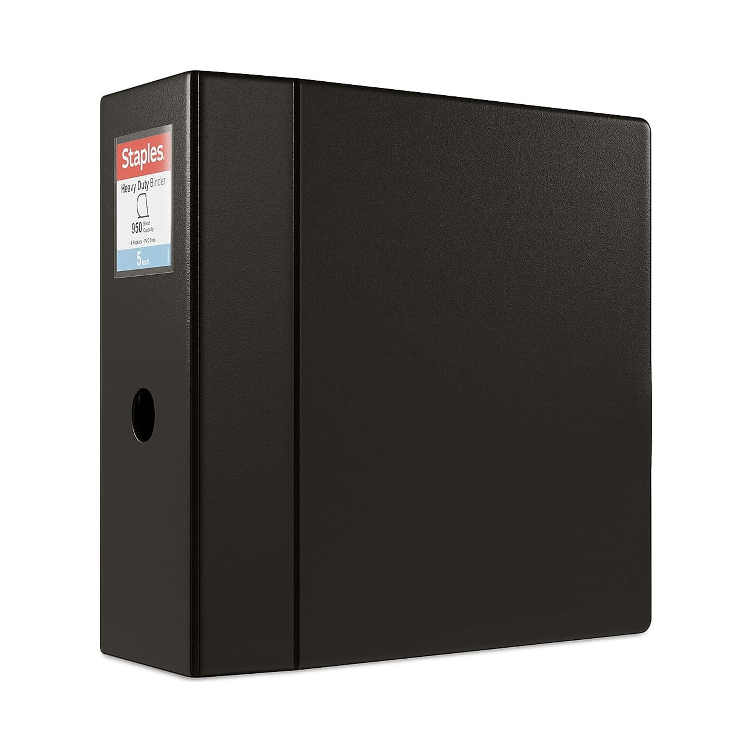 Staples Heavy Duty Non-View Black Binder, 5-Inch 3D-Ring for Office and ...