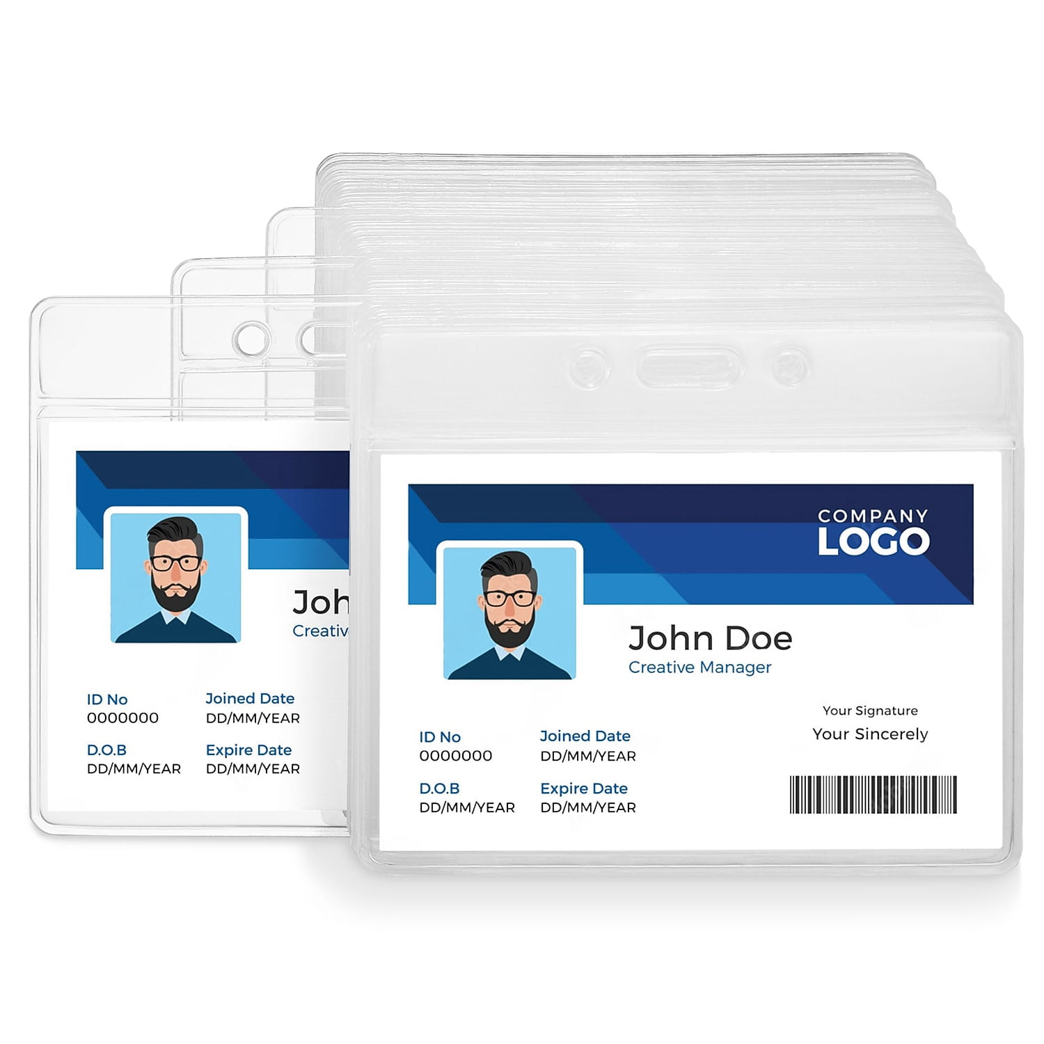 Staples Heavy-Duty ID Badge Holders 3-3/8" x 3-7/8" Plastic Clear 50 ...