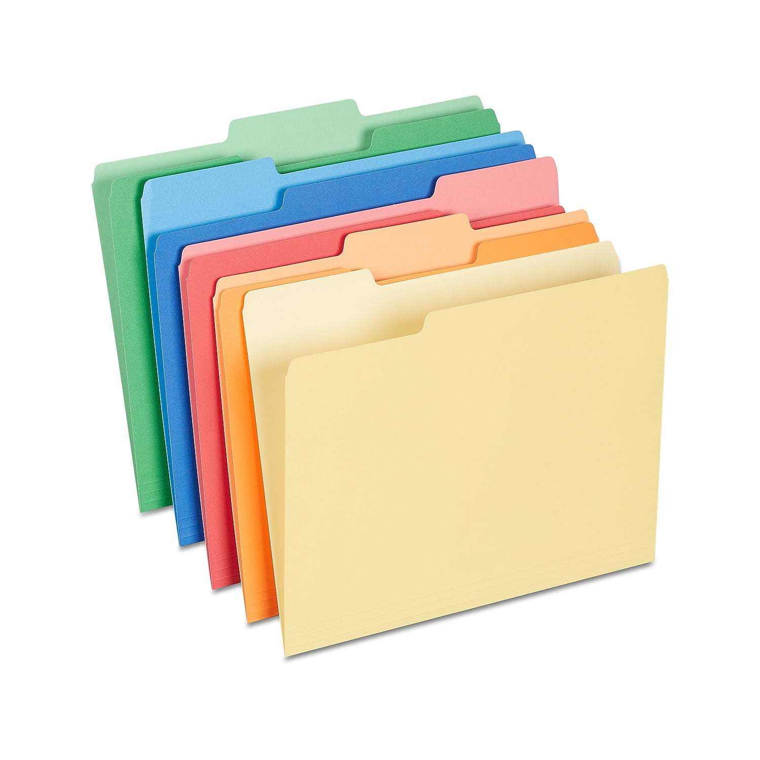 Staples Heavyweight File Folders, 1/3-Cut Tabs, Letter Size, Assorted ...