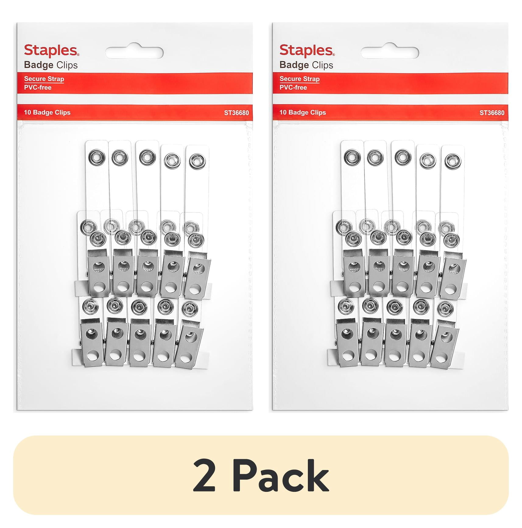 (2 pack) Staples ID Badge Clip Clear 10/Pack 36680 - Walmart.com