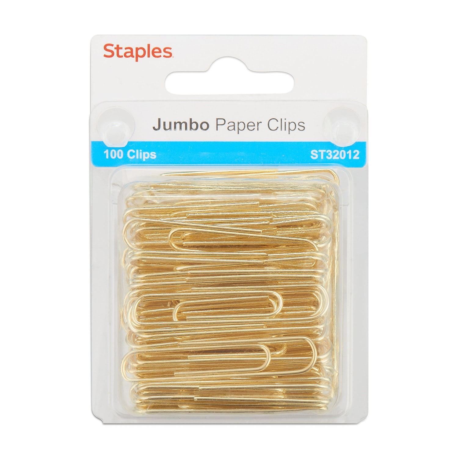 Staples Jumbo Gold Paper Clips Smooth 100/Pack (32012) 480112 - Walmart.com