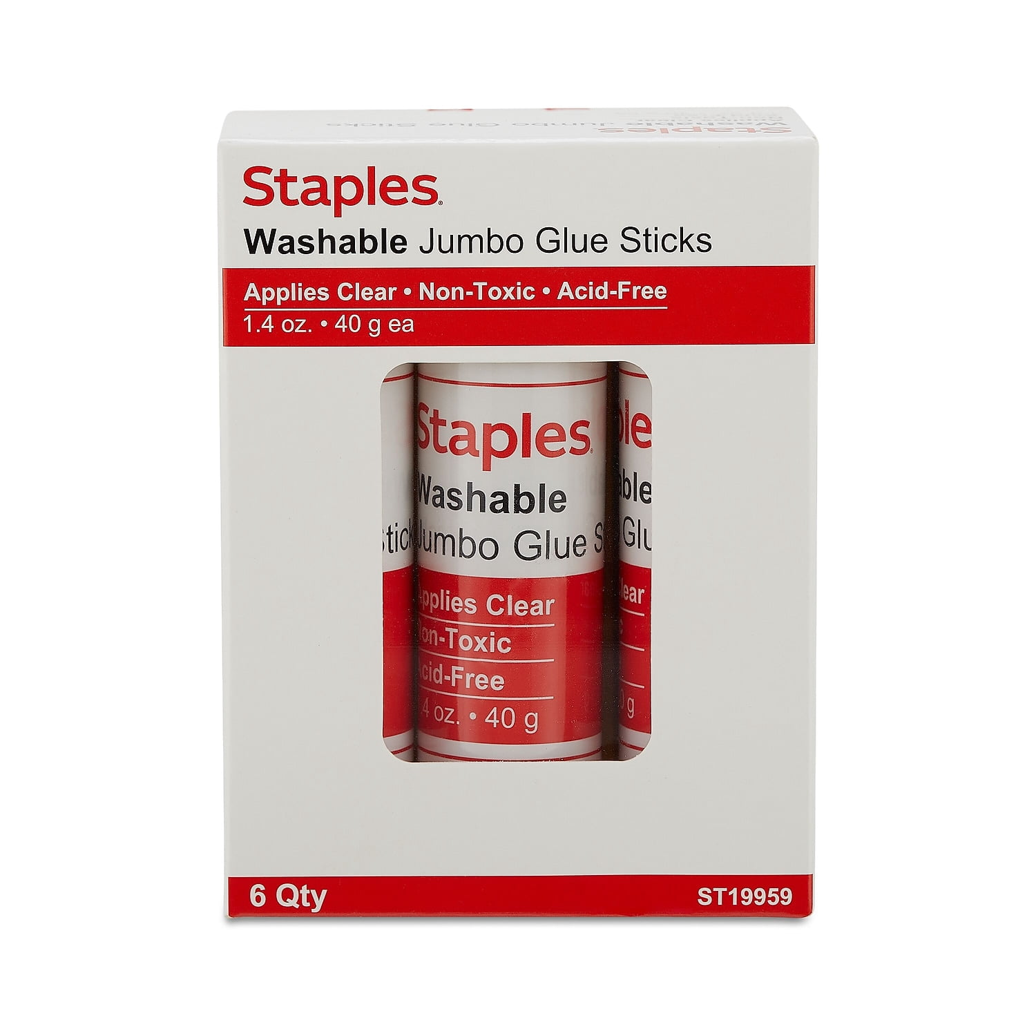 Staples Jumbo Washable Glue Sticks 1.4 oz. 18/Carton ST19959/19959VS ...