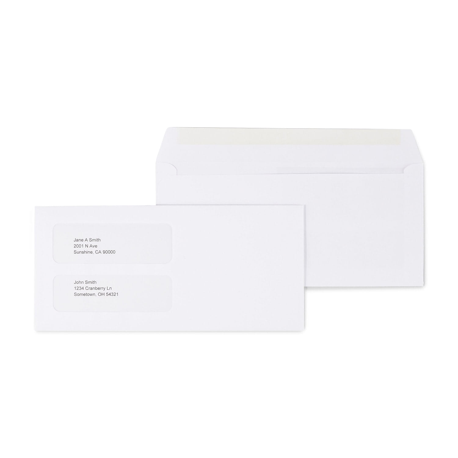 Staples Double-Window Business Envelopes, 4 1/5" x 9", Gummed Closure ...