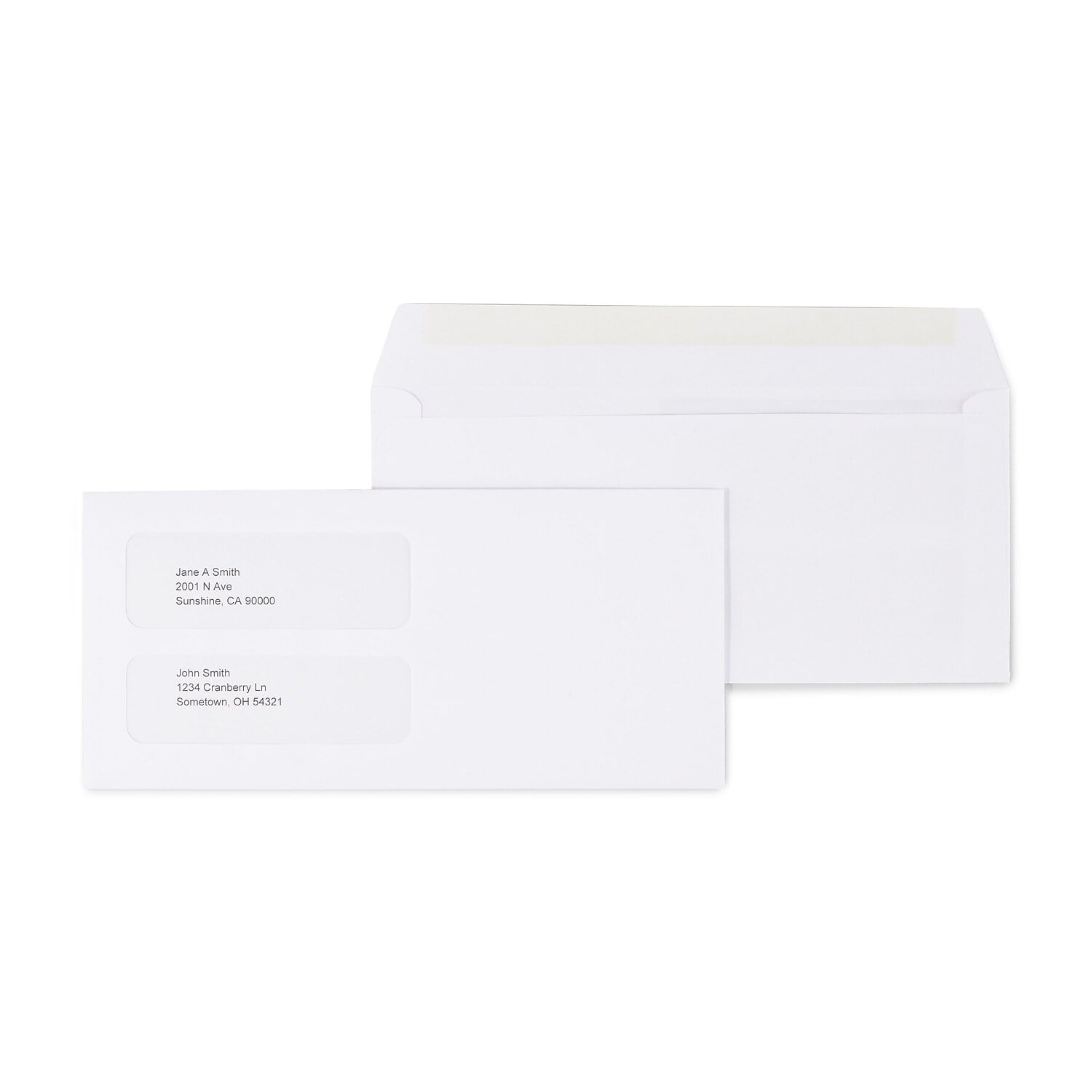 Staples Double-Window Business Envelopes, 4 1/5" x 9", Gummed Closure ...