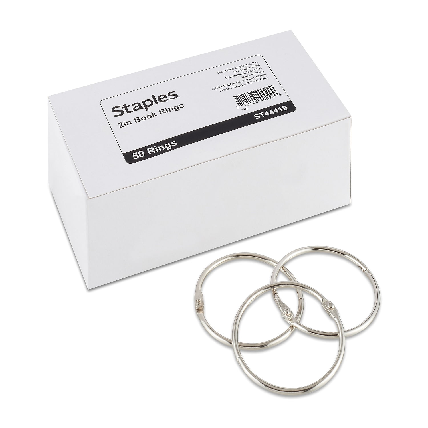 Staples Loose Leaf Rings 2" Width 50/PK 1798864 - Walmart.com